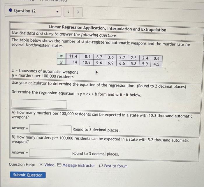 Solved Linear Regression Application, Interpolation and | Chegg.com