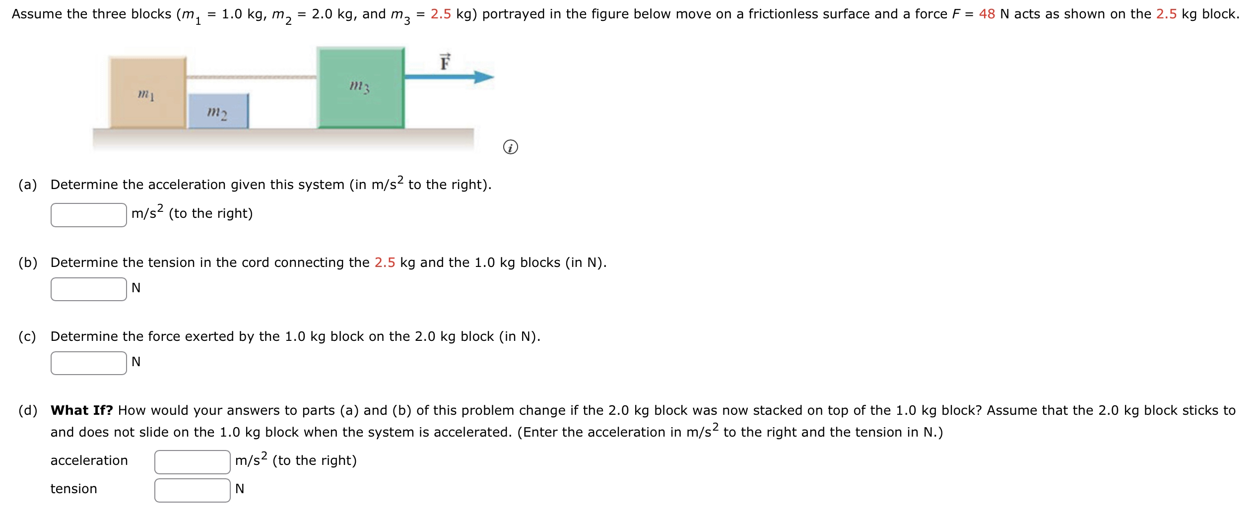 Solved (a) ﻿Determine the acceleration given this system (in | Chegg.com