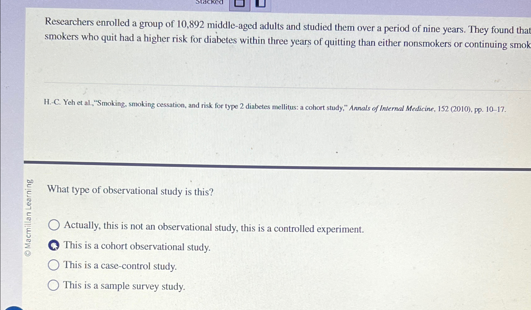 Solved Researchers enrolled a group of 10,892 ﻿middle-aged | Chegg.com