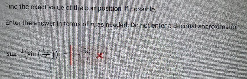 Solved Find the exact value of the composition, if | Chegg.com