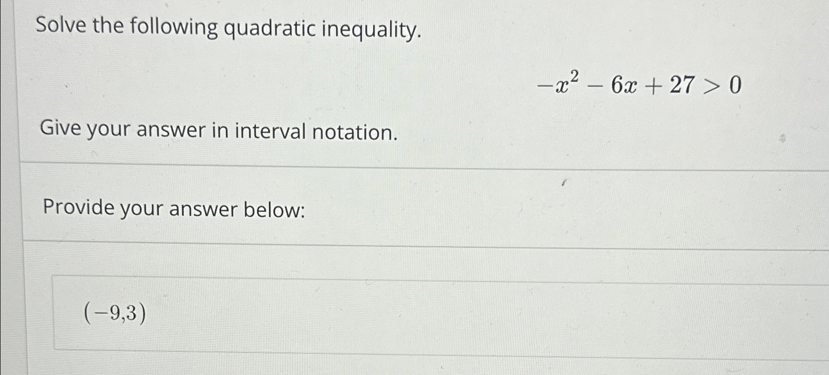 Solved Solve the following quadratic | Chegg.com