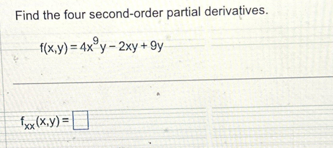 Solved Find the four second-order partial | Chegg.com