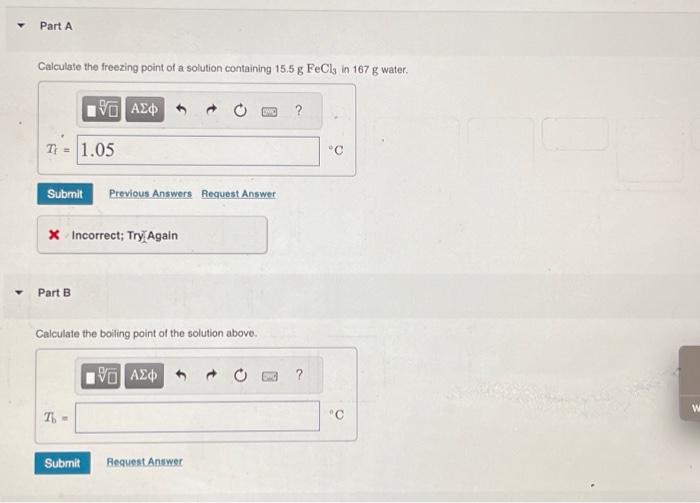 Solved Calculate the freezing point of a solution containing | Chegg.com