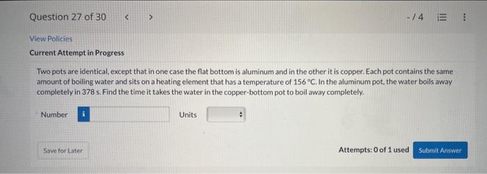 Solved Two pots are identical, except that in one case the | Chegg.com
