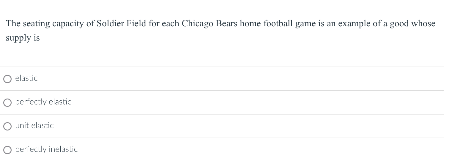 Solved The seating capacity of Soldier Field for each | Chegg.com