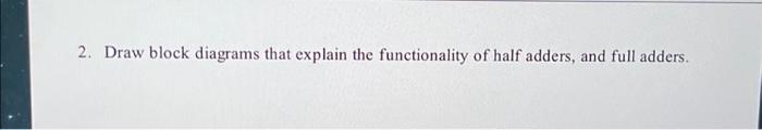 Solved 2. Draw block diagrams that explain the functionality | Chegg.com