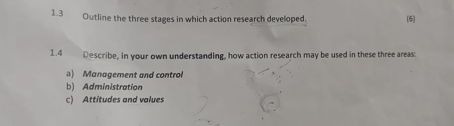 Solved 1.3 ﻿Outline the three stages in which action | Chegg.com
