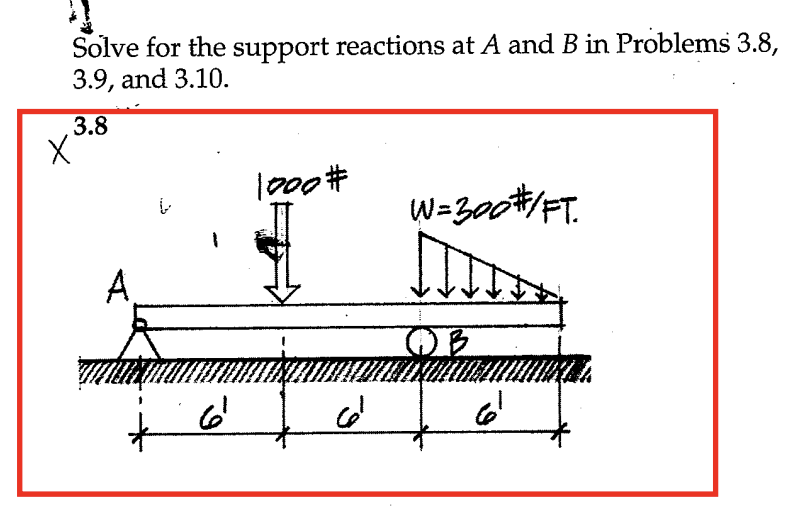 Solved Solve for the support reactions at A and B ﻿in | Chegg.com