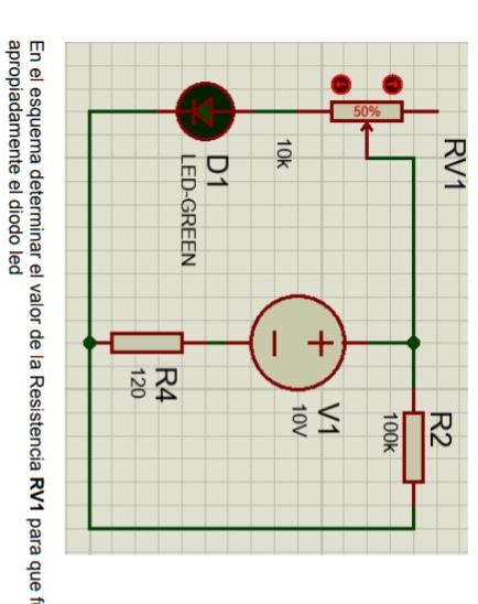 Solved find the resistance in rv1 so that the led diode | Chegg.com