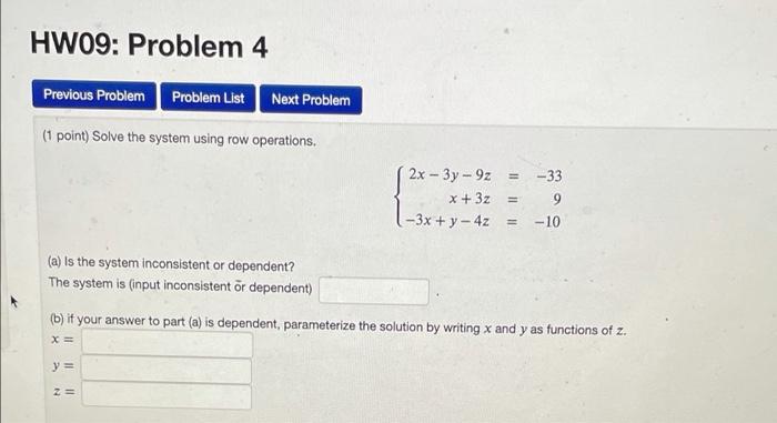 Solved HW09: Problem 4 Previous Problem Problem List Next | Chegg.com