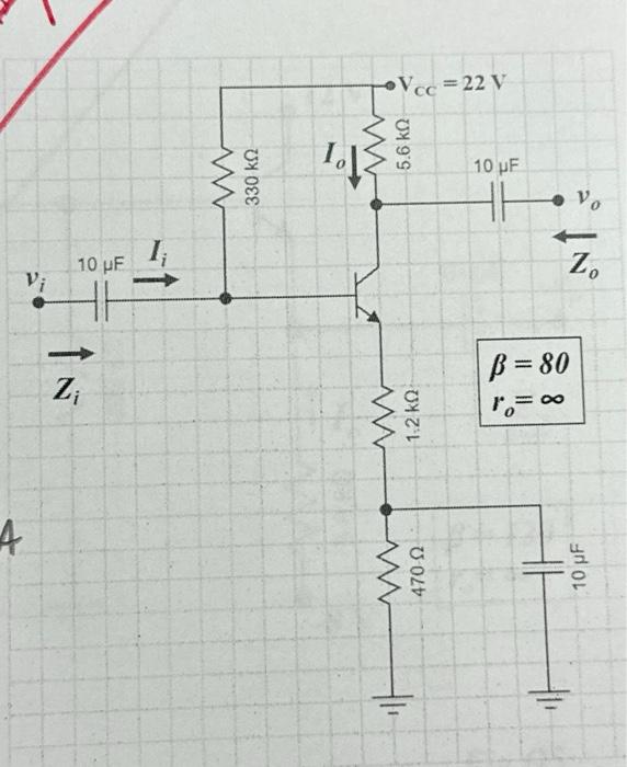 Solved Q4. For the network in Fig. Q4, Determine a. re b. Zi | Chegg.com