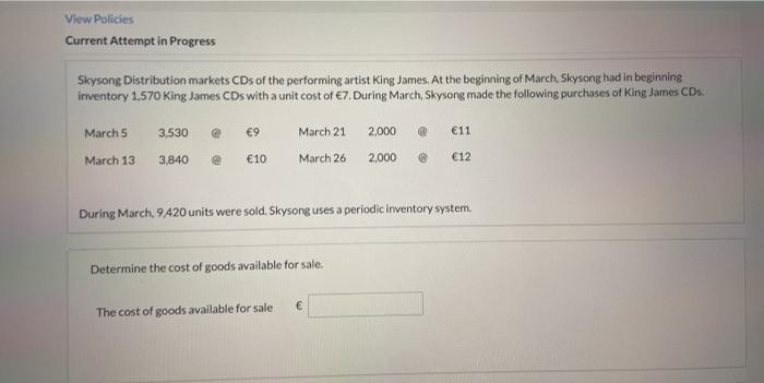 Solved Current Attempt in Progress Skysong Distribution | Chegg.com