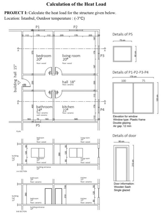 Calculation of the Heat Load PROJECT I: Calculate the | Chegg.com