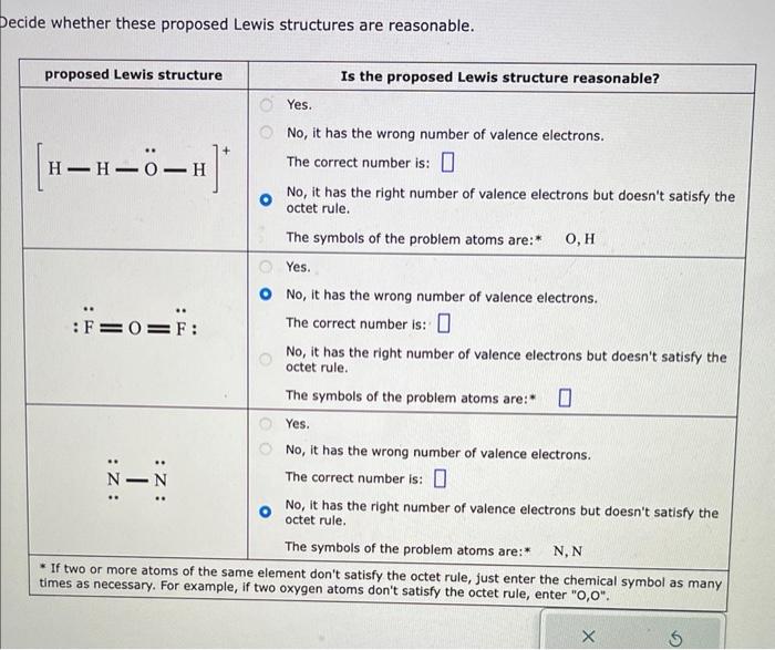 Solved Decide Whether These Proposed Lewis Structures Are