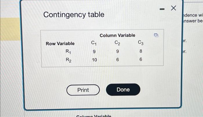 Solved Contingency tableb, Calculate the expected | Chegg.com