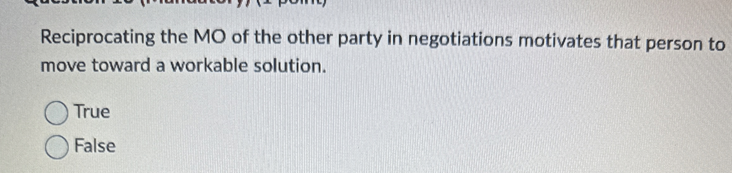 Solved Reciprocating the MO of the other party in | Chegg.com