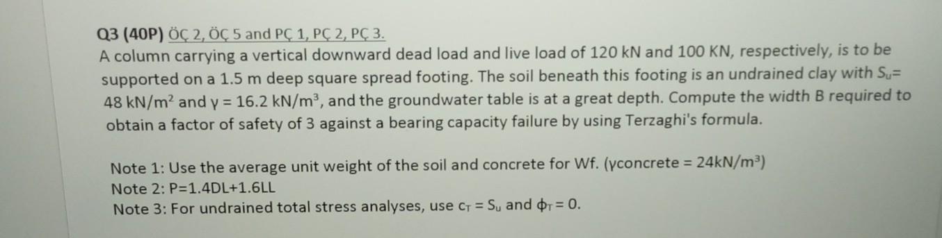 Solved Q3 (40P) ÖC 2, ÖC 5 and PC 1, PC 2, PC 3. A column | Chegg.com