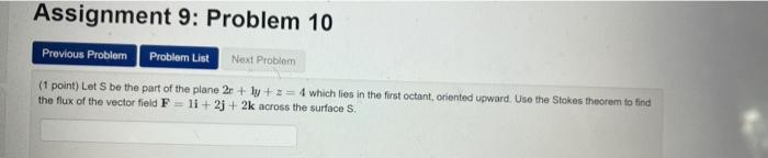 Solved Assignment 9 Problem 7 Previous Problem Problem List 