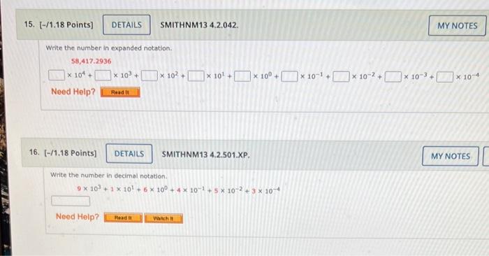Solved Write The Number In Decimal Notation