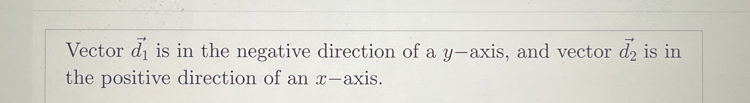 Solved Vector vec(d)1 ﻿is in the negative direction of a | Chegg.com