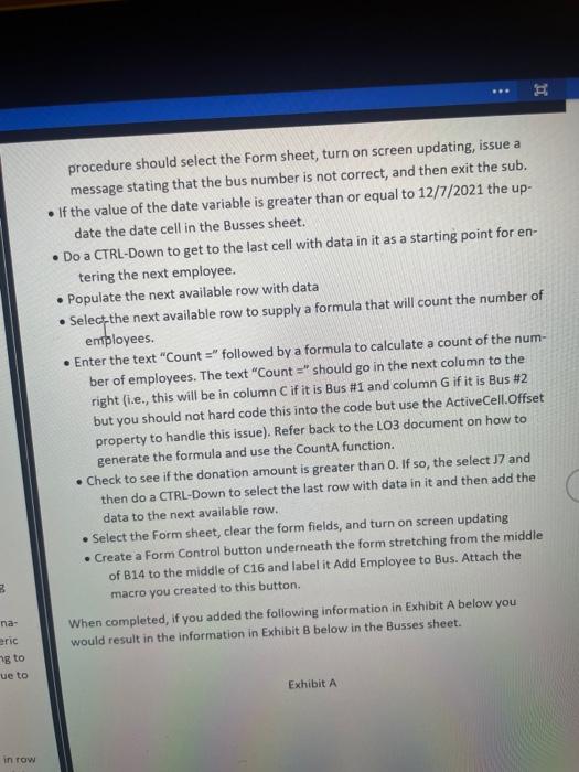 Practice Exercise - Bus Log You have been asked to | Chegg.com