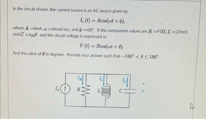 Solved In the circuit shown, the current source is an AC | Chegg.com