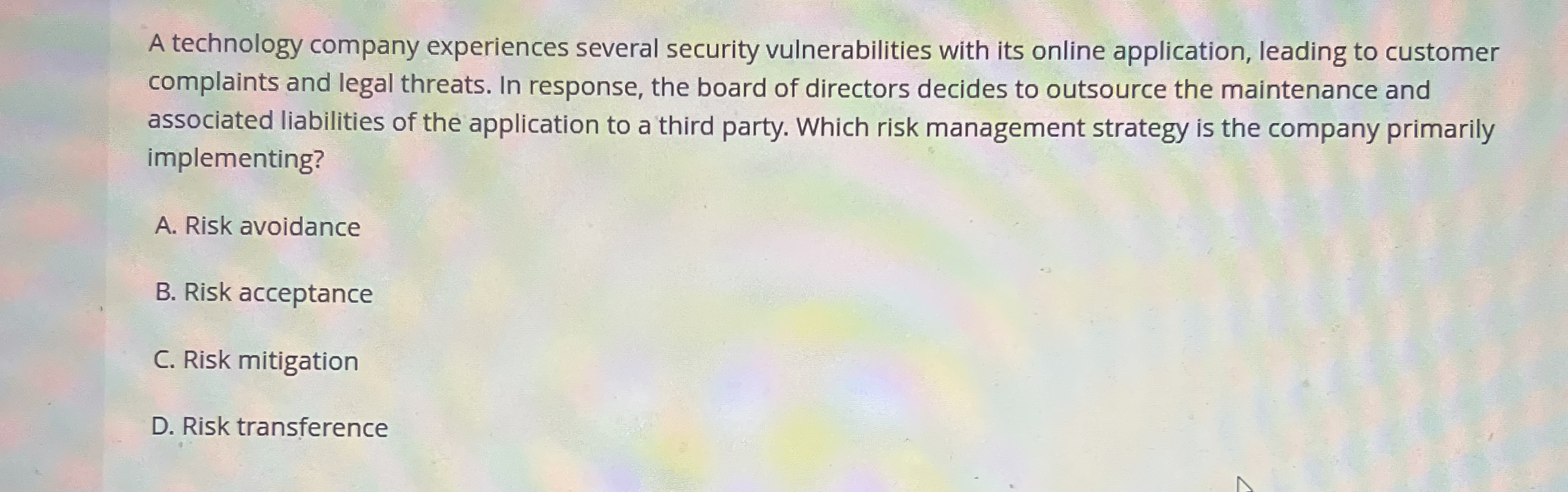 Solved A technology company experiences several security | Chegg.com