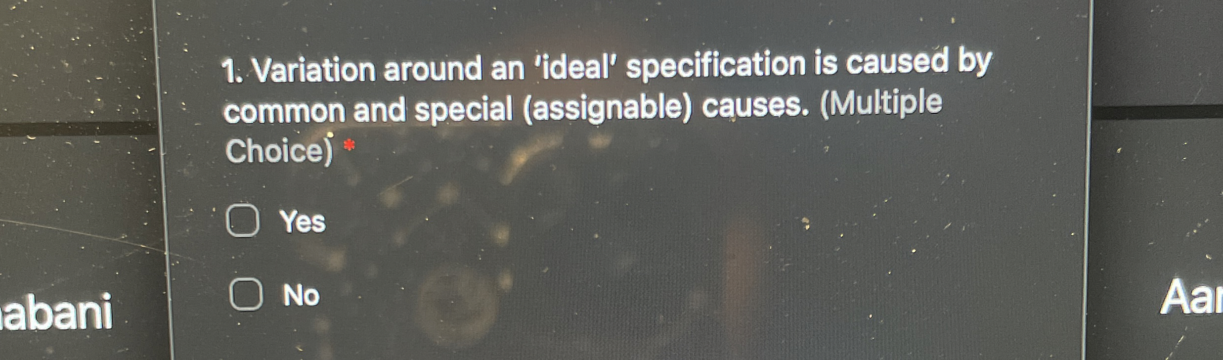 Solved Variation around an 'ideal' specification is caused | Chegg.com