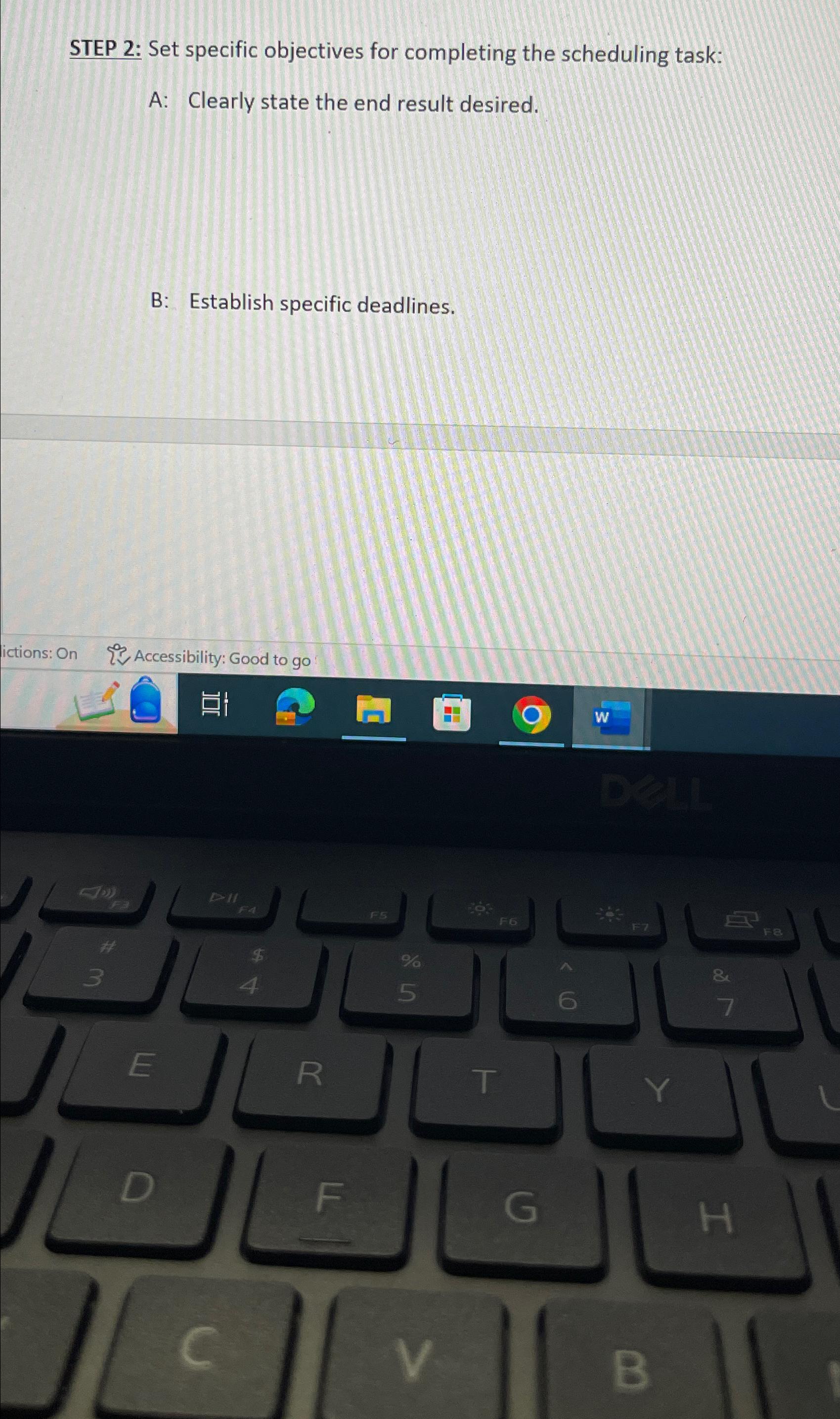 Solved STEP 2: Set specific objectives for completing the | Chegg.com
