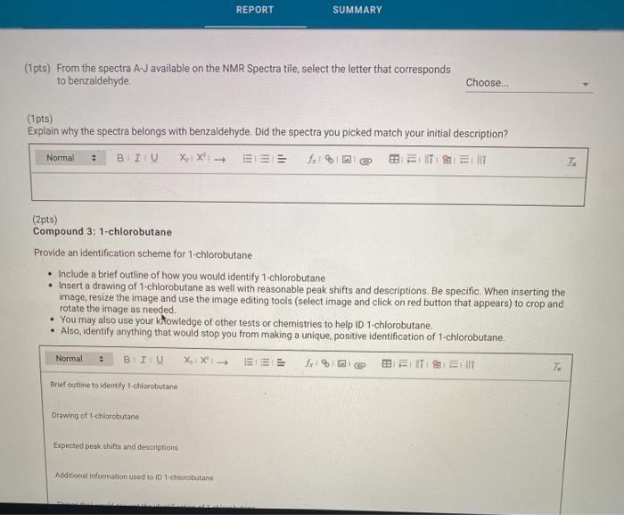 Solved Data And Report Submission - NMR Spectroscopy (28pts) | Chegg.com