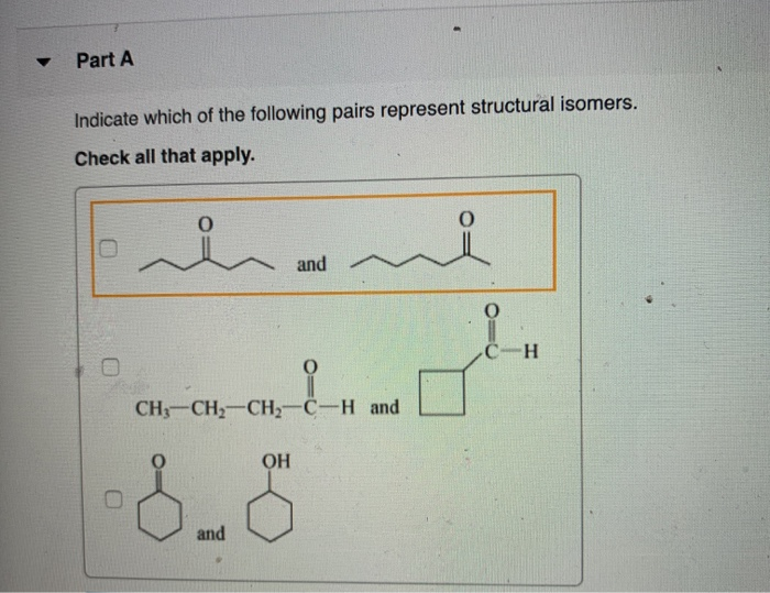 Solved Part A Indicate Which Of The Following Pairs