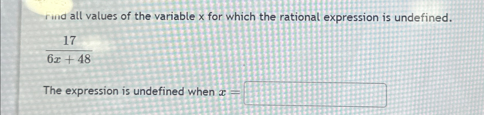 Solved rind all values of the variable x ﻿for which the | Chegg.com