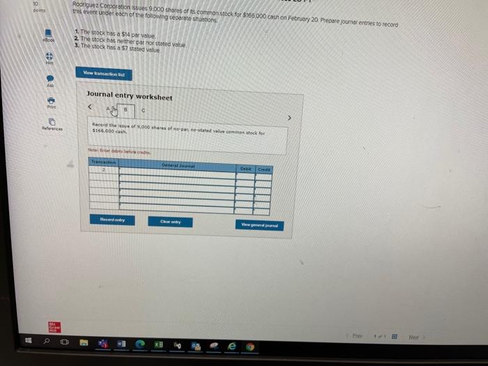 Solved Exercise 11-3 Accounting for par, stated, and no-par | Chegg.com