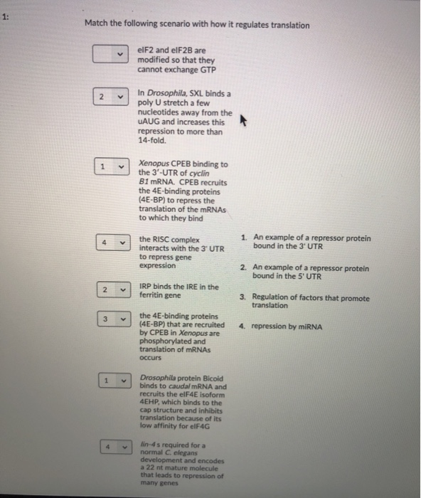 Solved Match the followinf sceneeio with how it regulares | Chegg.com