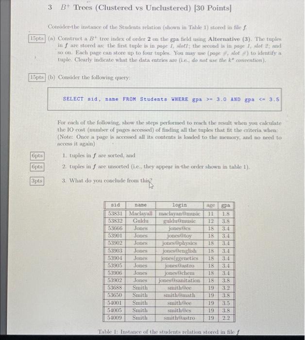 Solved Considem-the instance of the Students relation (shown | Chegg.com
