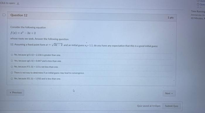 Solved Consider the following equation f(x)=x2−2x+2 whose | Chegg.com