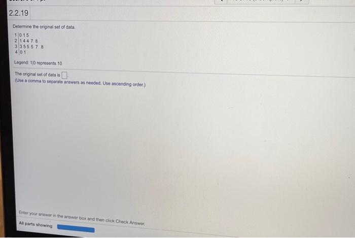 Solved determine the original set of data. the original set | Chegg.com