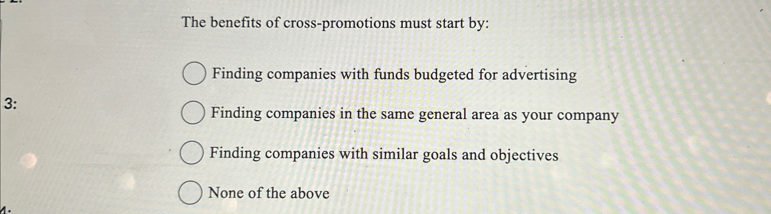 Solved The benefits of cross-promotions must start | Chegg.com