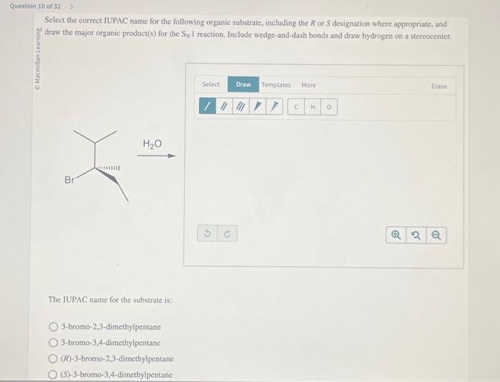 Solved Select the correct IUPAC name for the following | Chegg.com