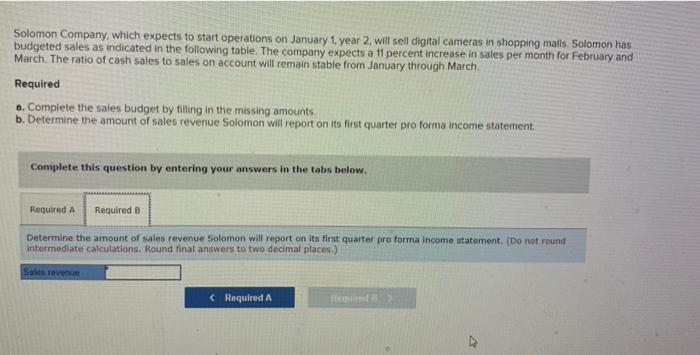 Solved Solomon Company, which expects to start operations on | Chegg.com