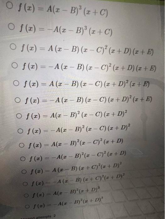 Solved Only one of the functions shown below can possibly | Chegg.com