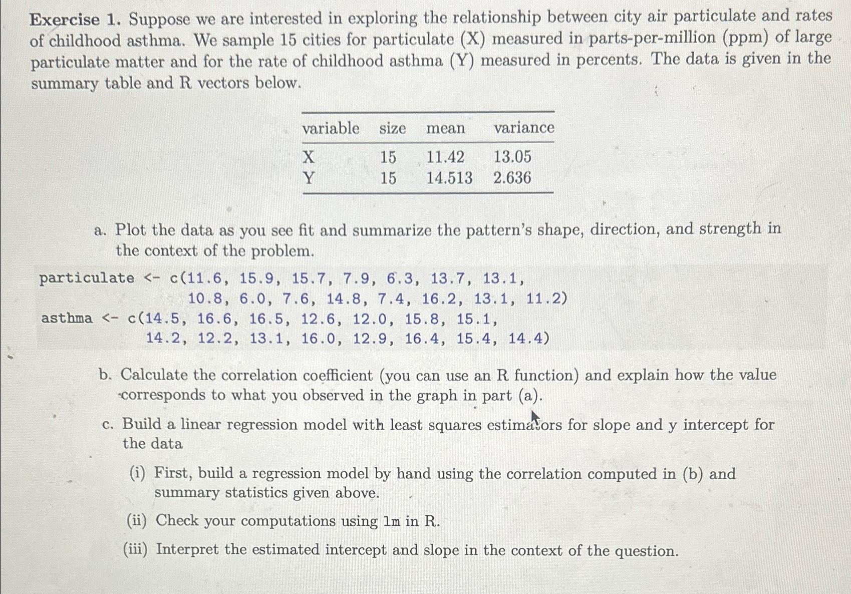 Solved d. ﻿Construct a residual plot of fitted y ﻿values on | Chegg.com