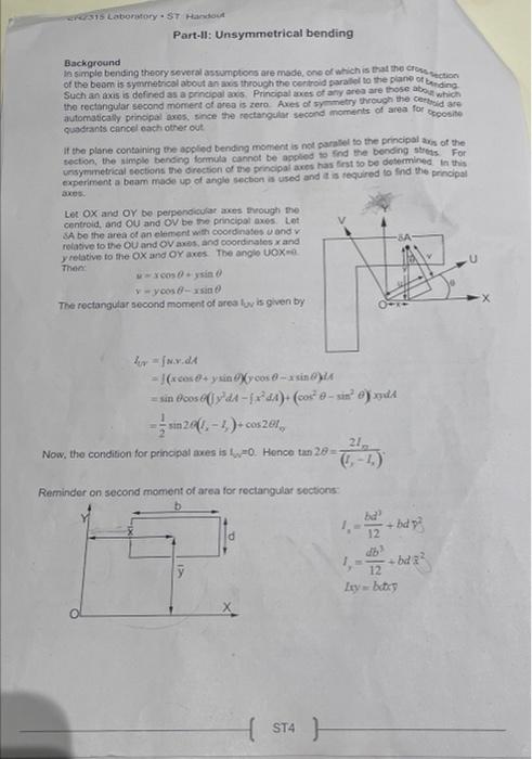 Results Part-II: Unsymmetrical bending | Chegg.com