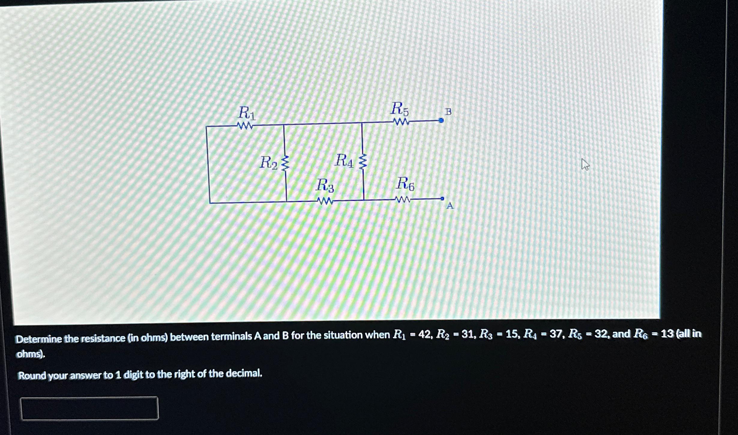 Solved Determine the resistance (in ohms) ﻿between terminals | Chegg.com