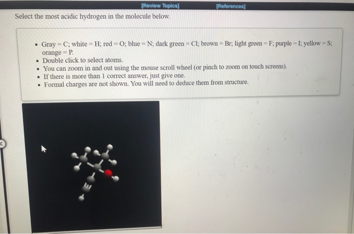 Solved [Review Topics) Select the most acidic hydrogen in | Chegg.com