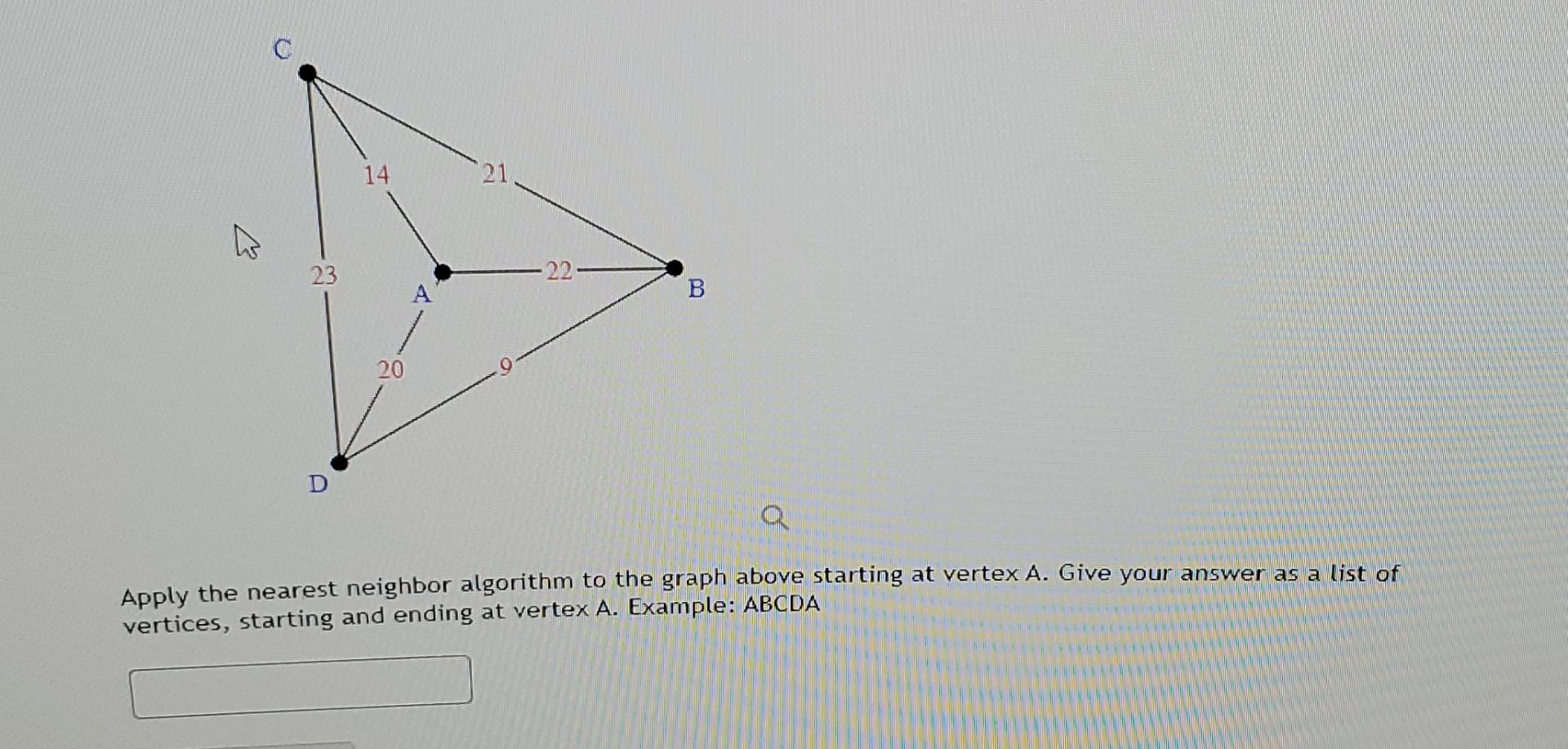 Solved 14 21 وا 23 22- B 20 D Apply the nearest neighbor | Chegg.com