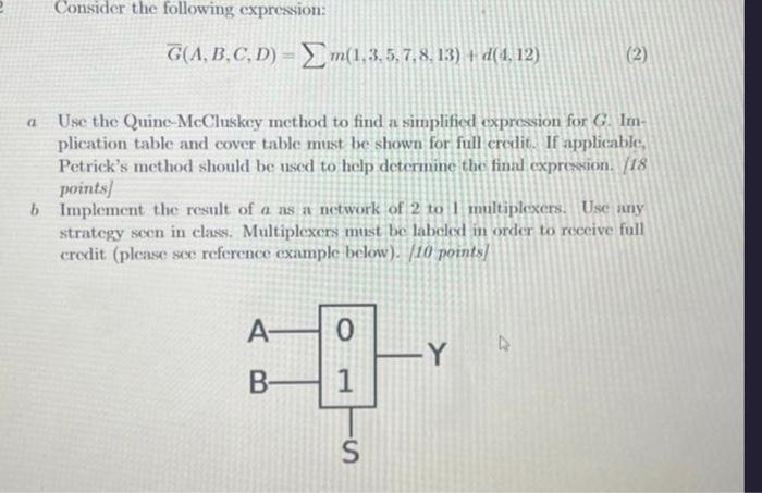 Solved Consider the following expression: | Chegg.com