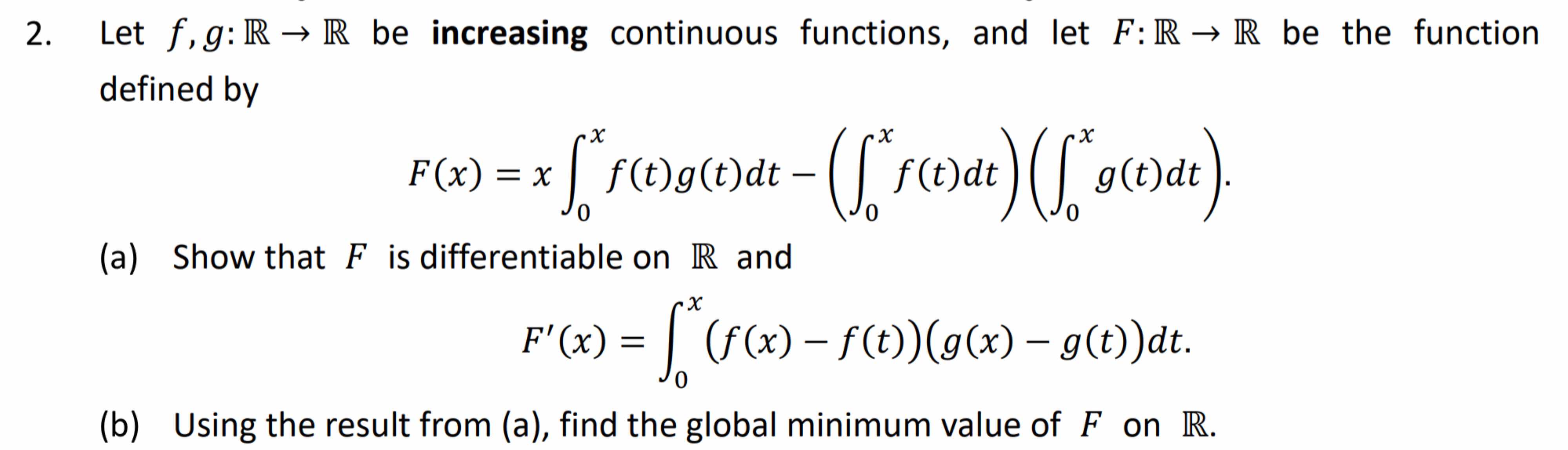 Solved Let F G R→r be Increasing Continuous Functions And