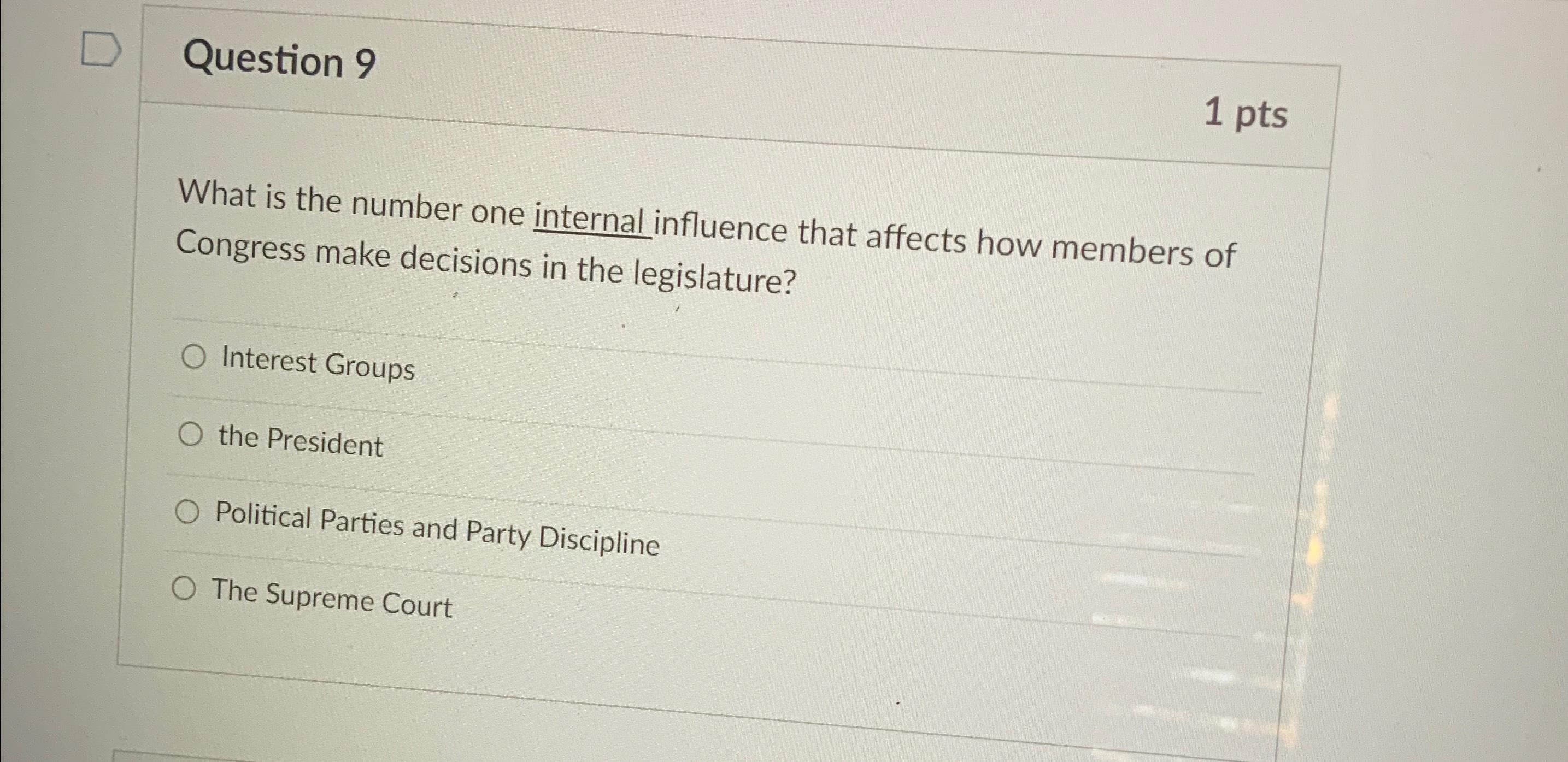 Solved Question 91 ﻿ptsWhat is the number one internal | Chegg.com