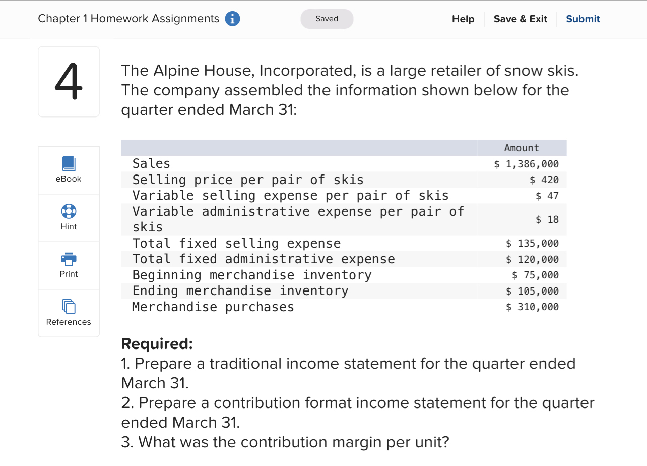 Solved Chapter 1 ﻿Homework Assignments(i)HelpSave & | Chegg.com